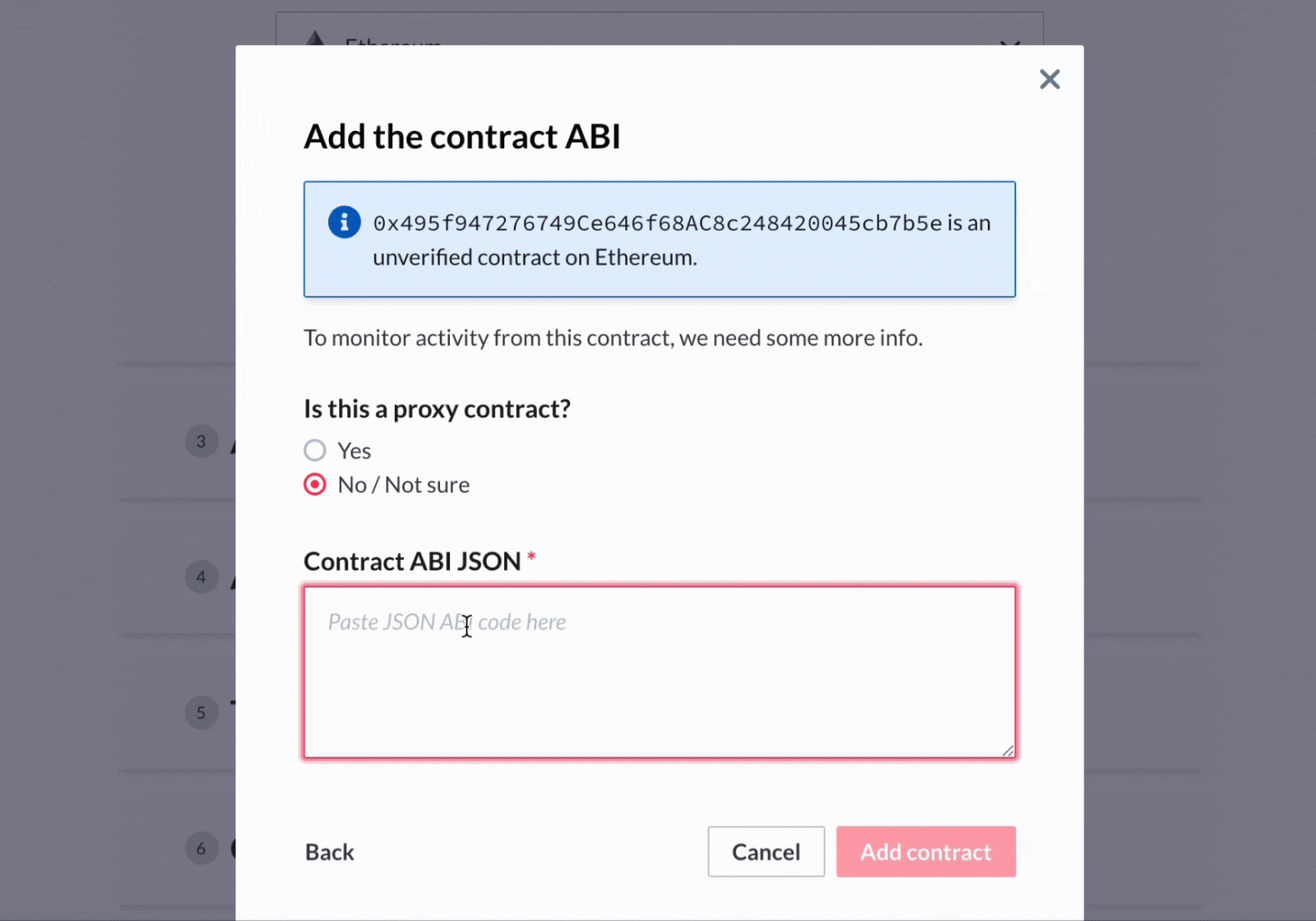 How to get alerts for activity in unverified smart contracts
